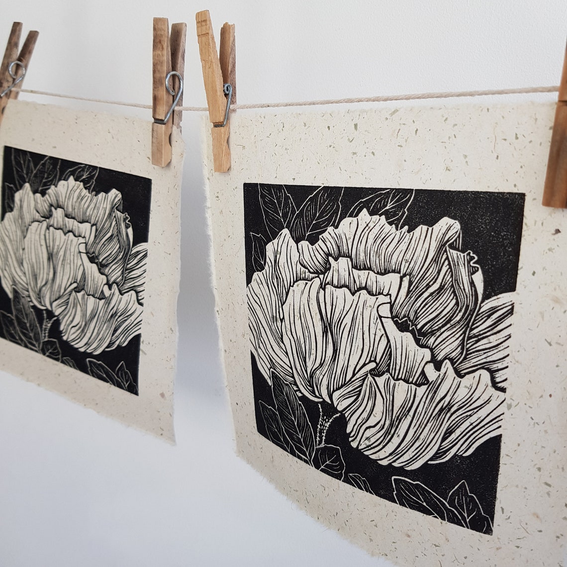 Colibri Poppy Linocut Original Handmade Print - Etsy