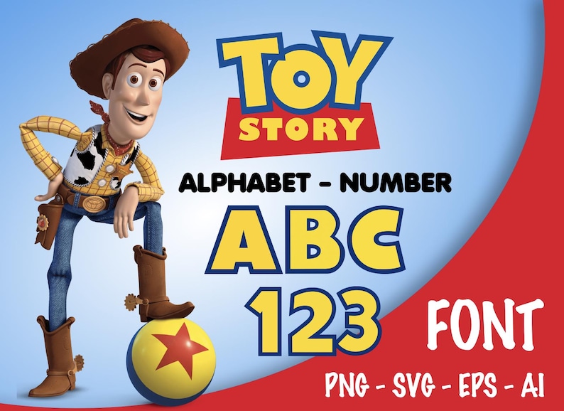 Toy Story Font SVG, Toy Story Alphabet SVG, Toy Story Letters Numbers ...