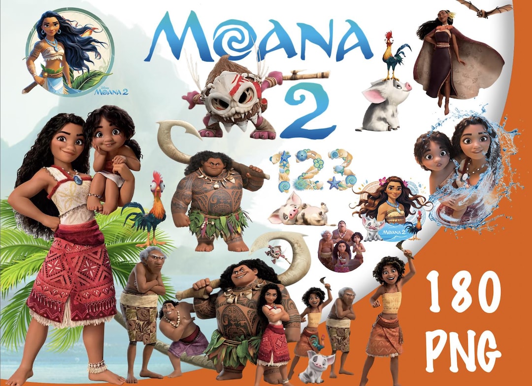 Moana 2 Clipart, Moana 2 PNG, Moana Birthday, Moana Border, Moana Font ...