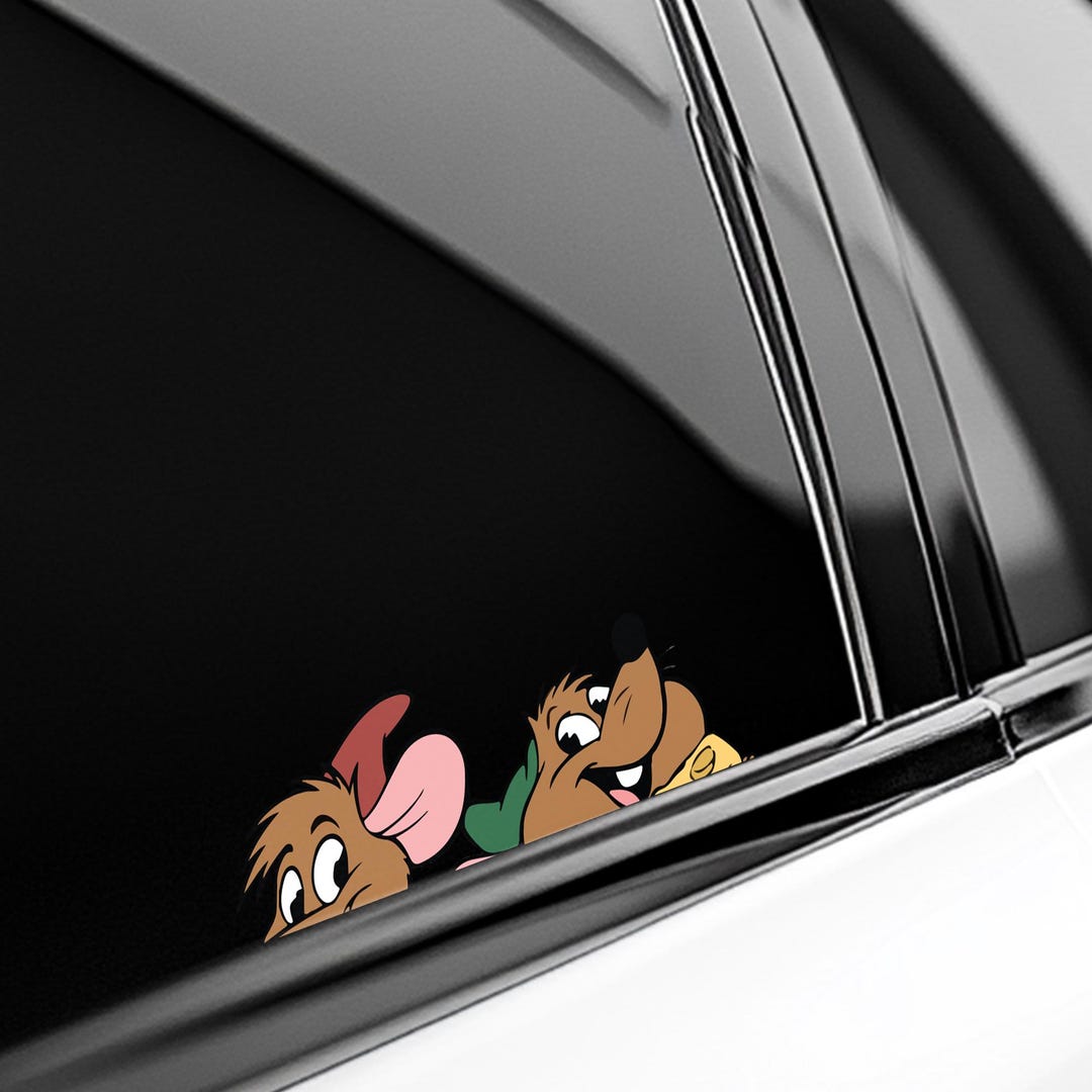 Jaq Jaq and Gus Gus Peeker Peeking Car Window Decals - Funny Bumper ...