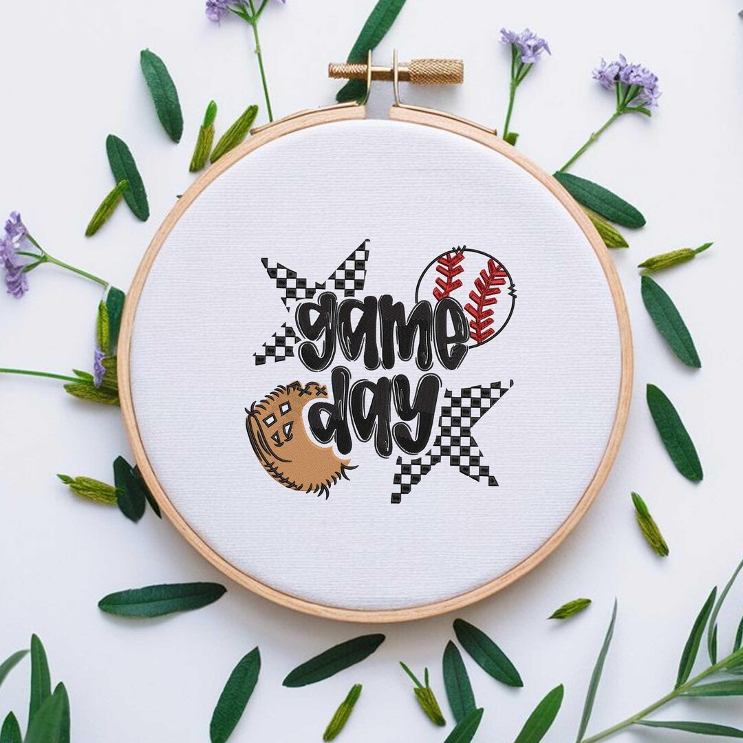 Game Day Baseball Embroidery Pattern - Sports - Themed Digital Download ...