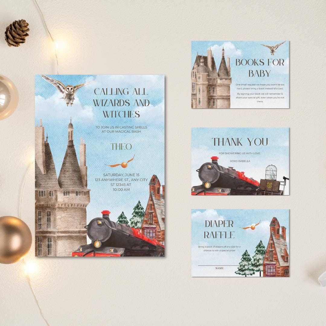 Wizard Baby Shower Invitation, A Magical Bundle is on the Way, Magic ...