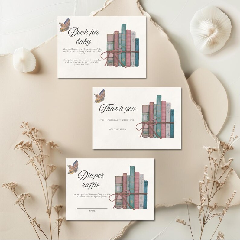 Storybook Baby Shower Invitation Bundle, Books for Baby, Diaper Raffle ...