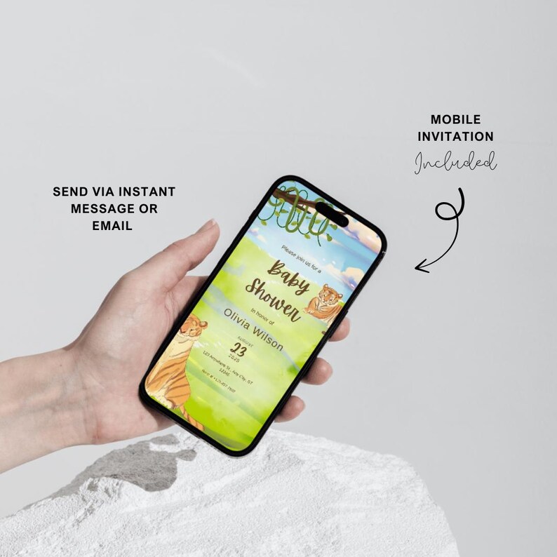 Wildly Cute Safari Baby Shower Invite | Tiger Cub Theme | Editable ...