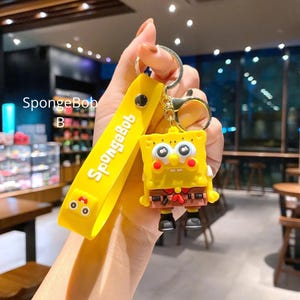 Cute Spongebob Keychains - Adorable Plush Key Rings, Fun Gift for Kids ...
