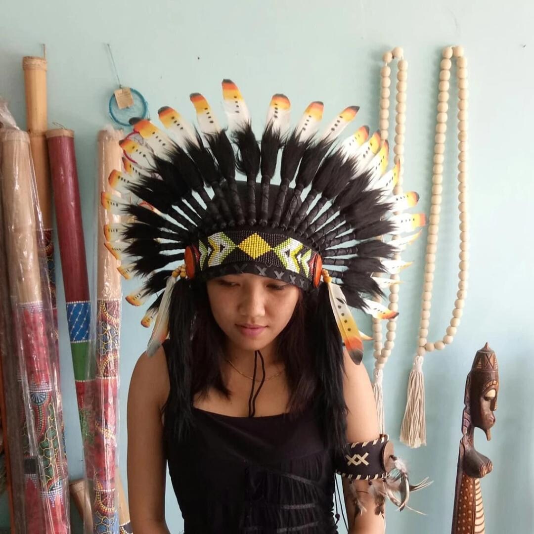Indian Headdress Warbonnet Replica Feather Warbonnet Native American ...