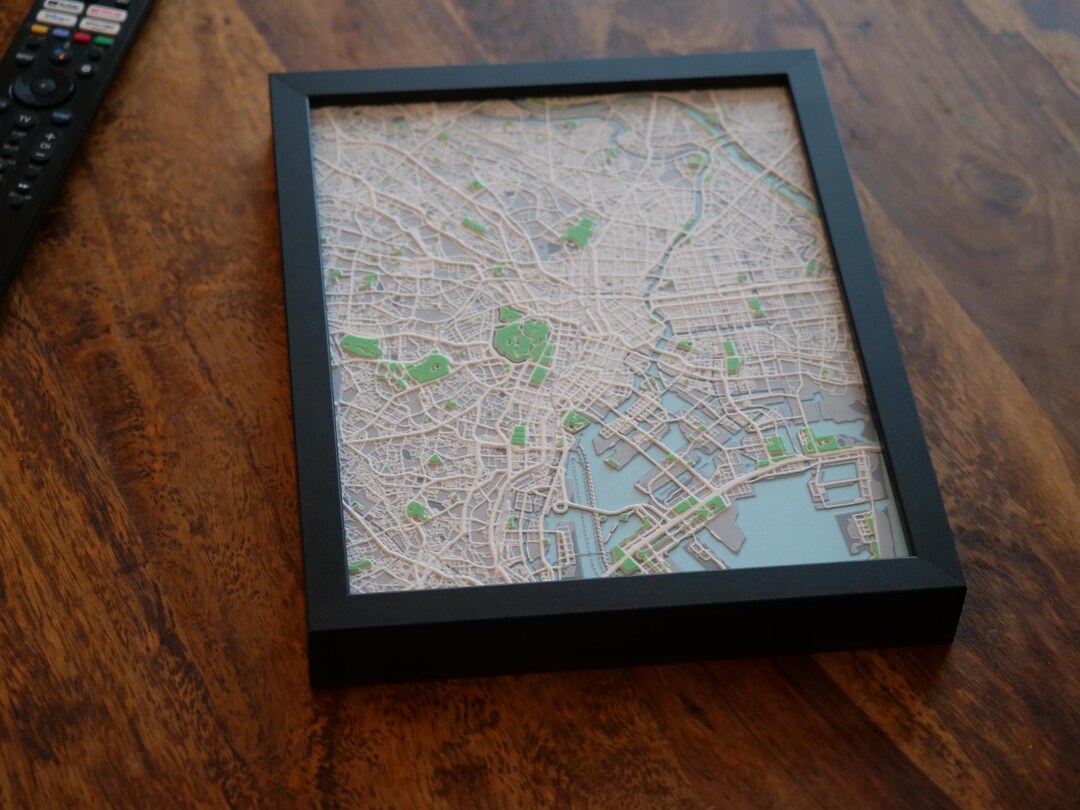 3D Tokyo Street Map - Framed, City Map Print, Custom Wall Art ...