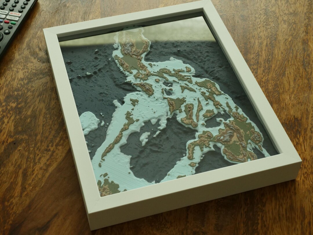 The Phillipines Relief Map - Framed, Housewarming Gift, Manila Gift ...