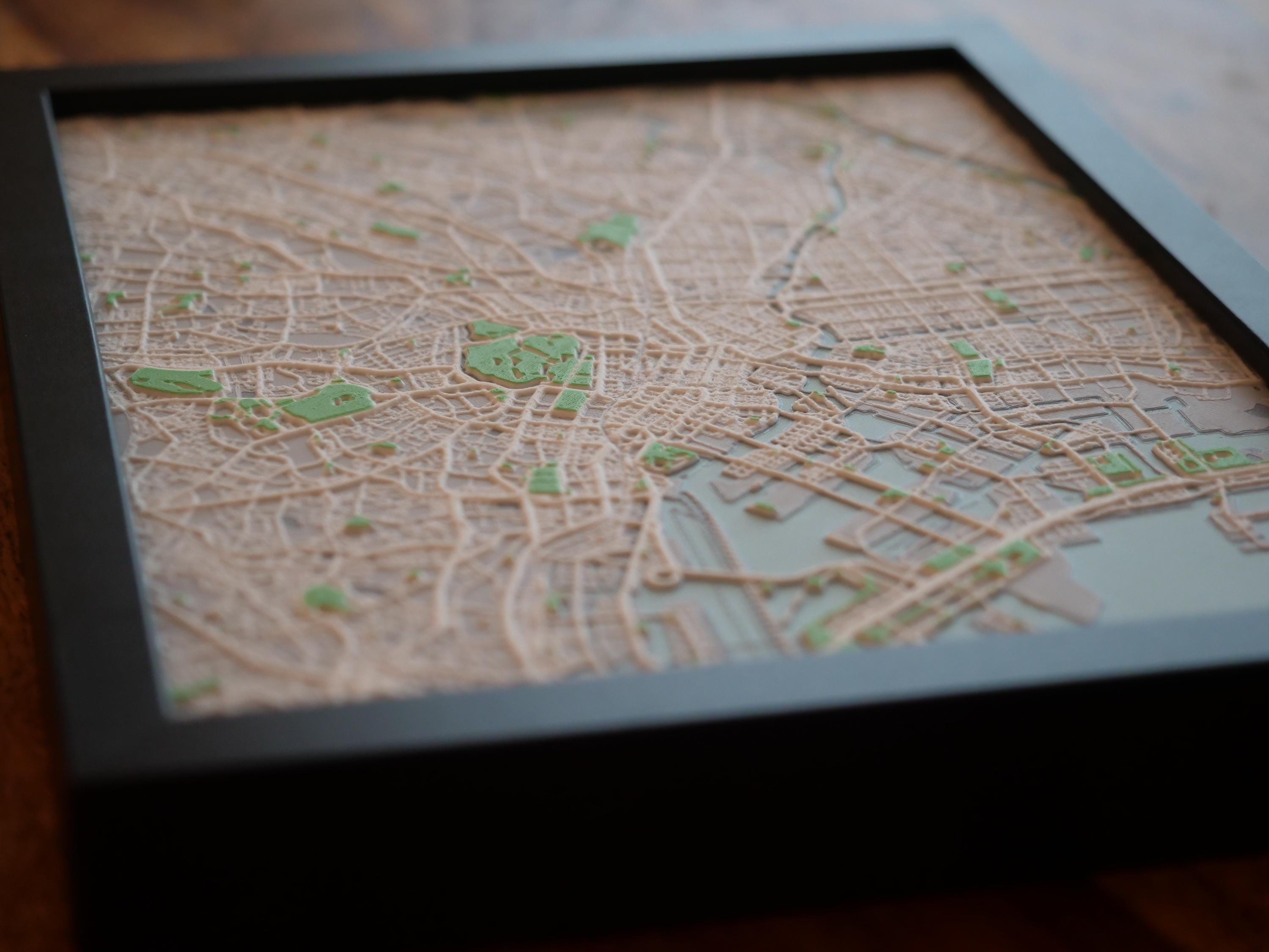 3D Tokyo Street Map - Framed, City Map Print, Custom Wall Art ...