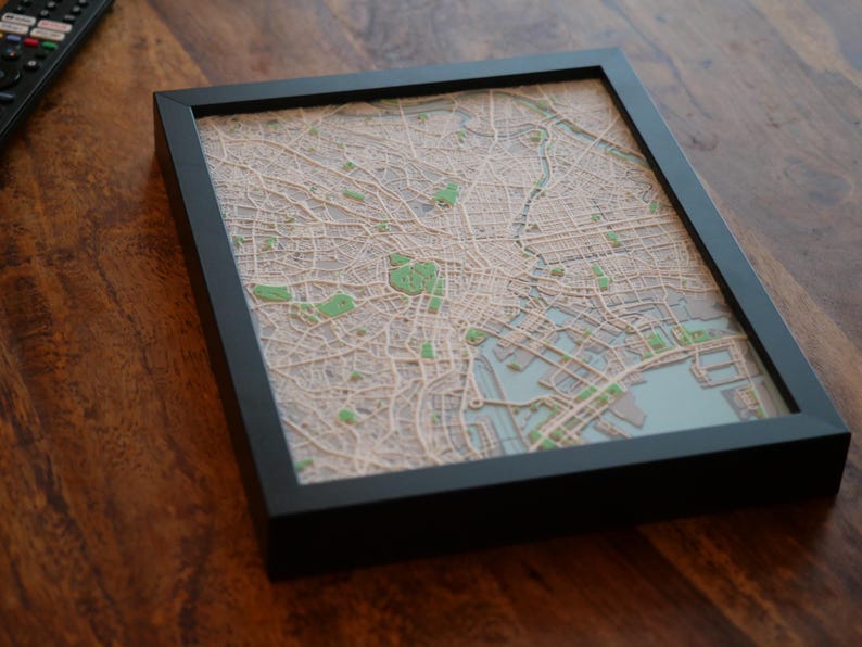 3D Tokyo Street Map - Framed, City Map Print, Custom Wall Art ...