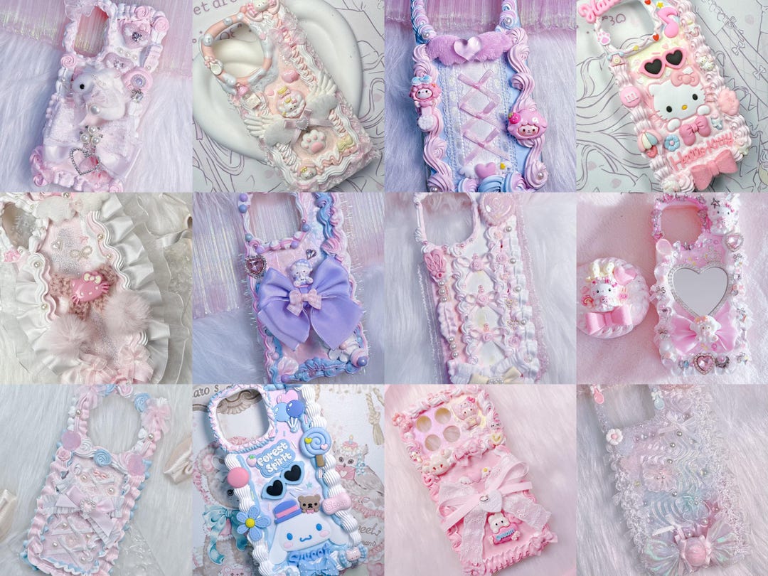 Handmade Decoden Phone Case, Cream Glue Drip Design - Etsy
