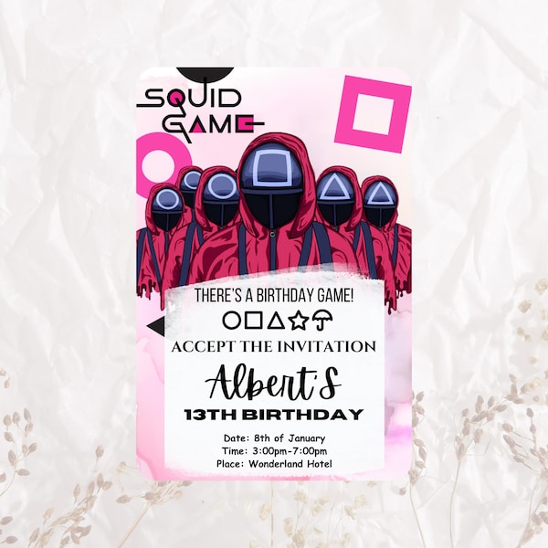 Squidgame Party Invitations - Etsy