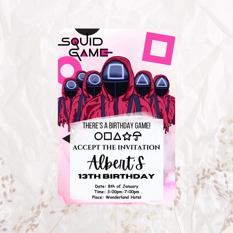 Squidgames Birthday Party Invitation - Etsy