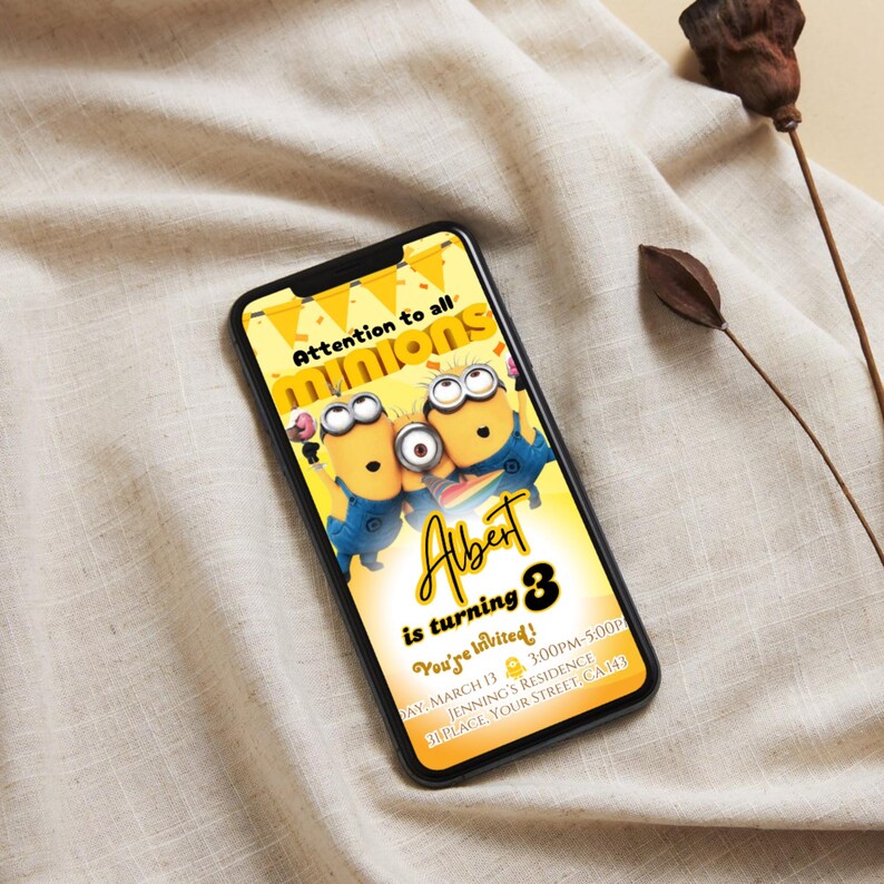 Despicable Me Birthday Theme Kids Editable , Minion Party Invite ...