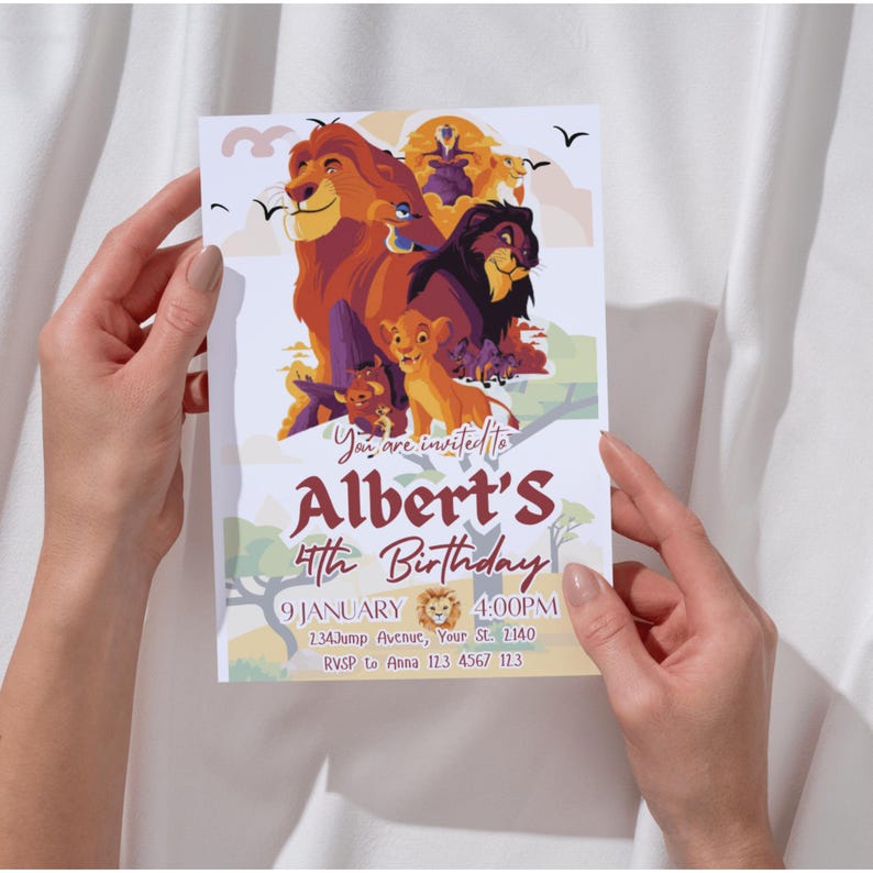 Editable Lion King Mufasa Theme Birthday Invite Card, Squid Game Party ...