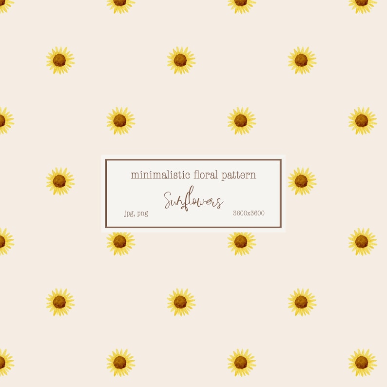 Watercolor Sunflower Seamless Pattern – Hand-painted Floral Digital ...