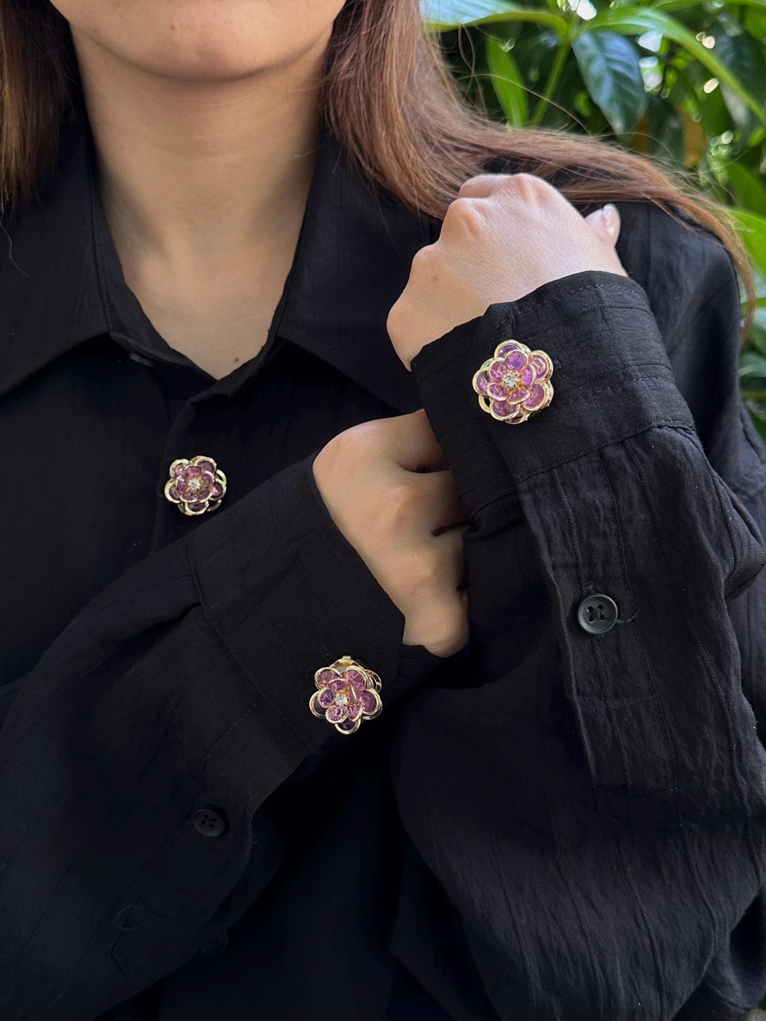 Crystal Button Covers for Shirts , Luxury Cuff Button , Button Cover ...