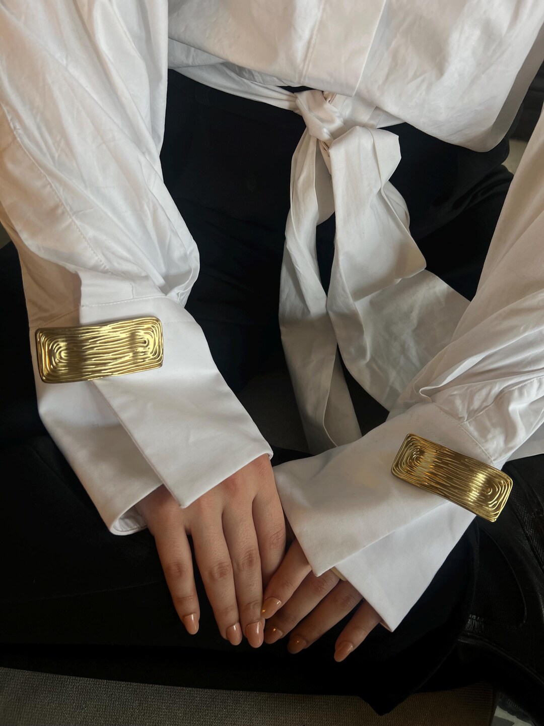 Luxury Gold Cuff Button – Elegant Statement Button Cover, No-sew Shirt ...