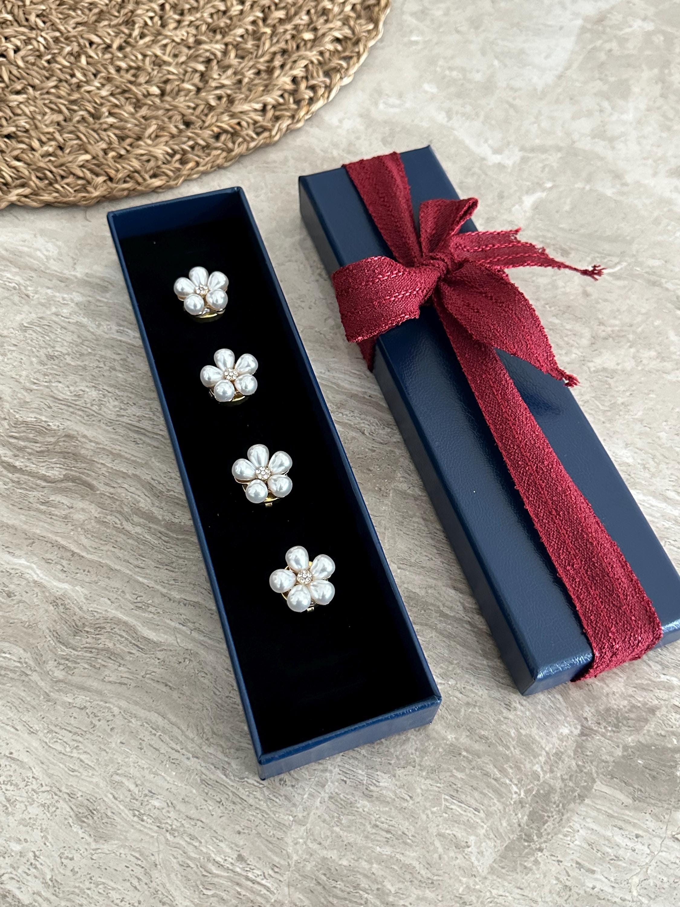 Snap-on Pearl Button Cover Pearl Flower Button Covers , Button ...