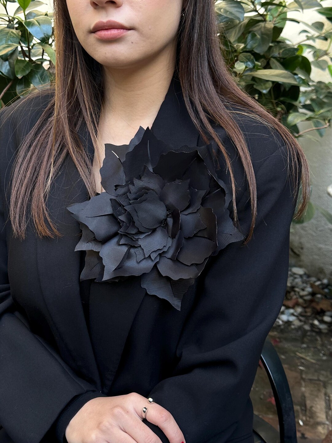 Big Flower Pin, Oversized Rose Flower Brooch, Handmade Flower Brooch ...