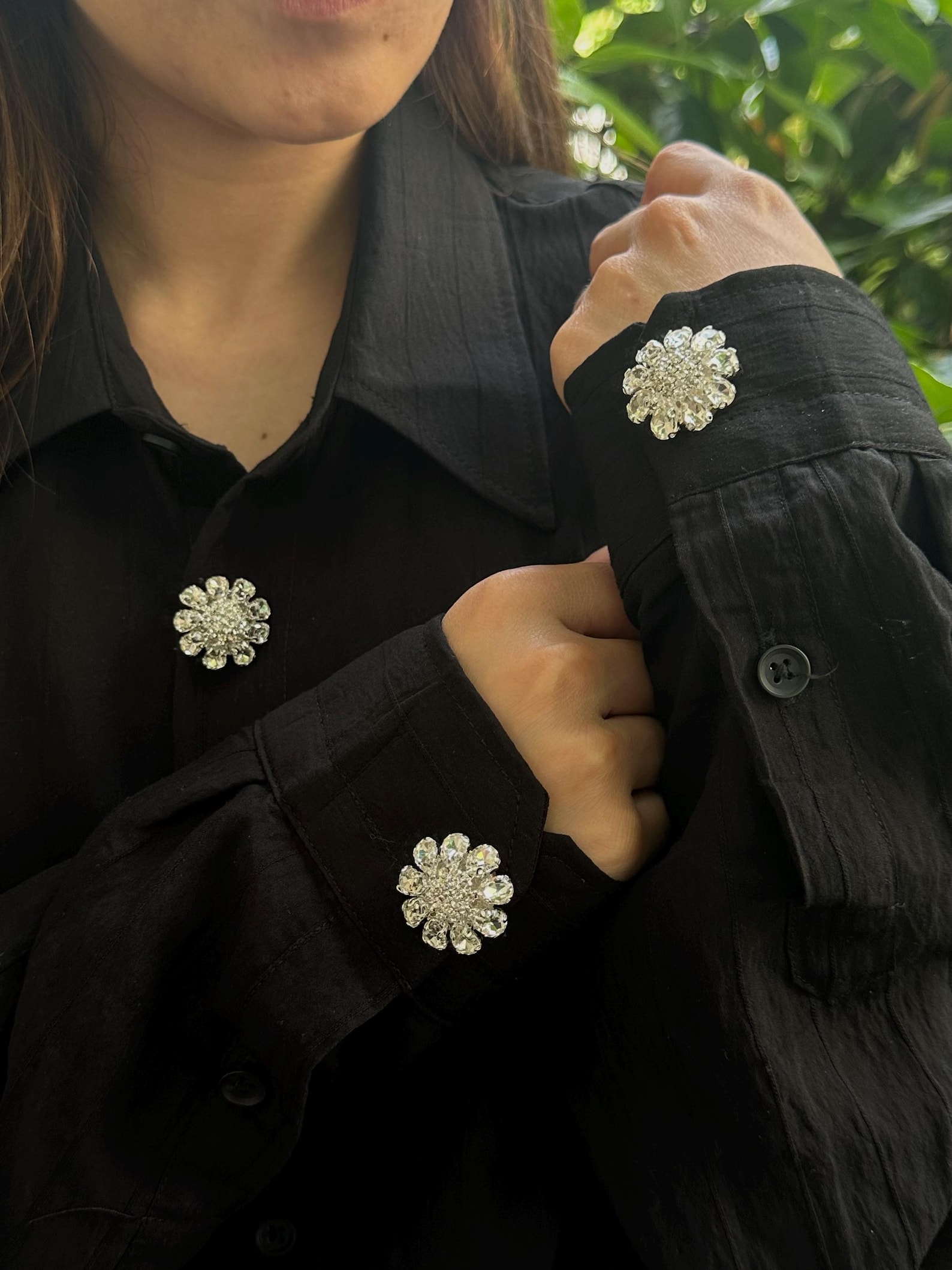 Luxury Rhinestone Shirt Buttons – Statement Crystal Button Covers for ...