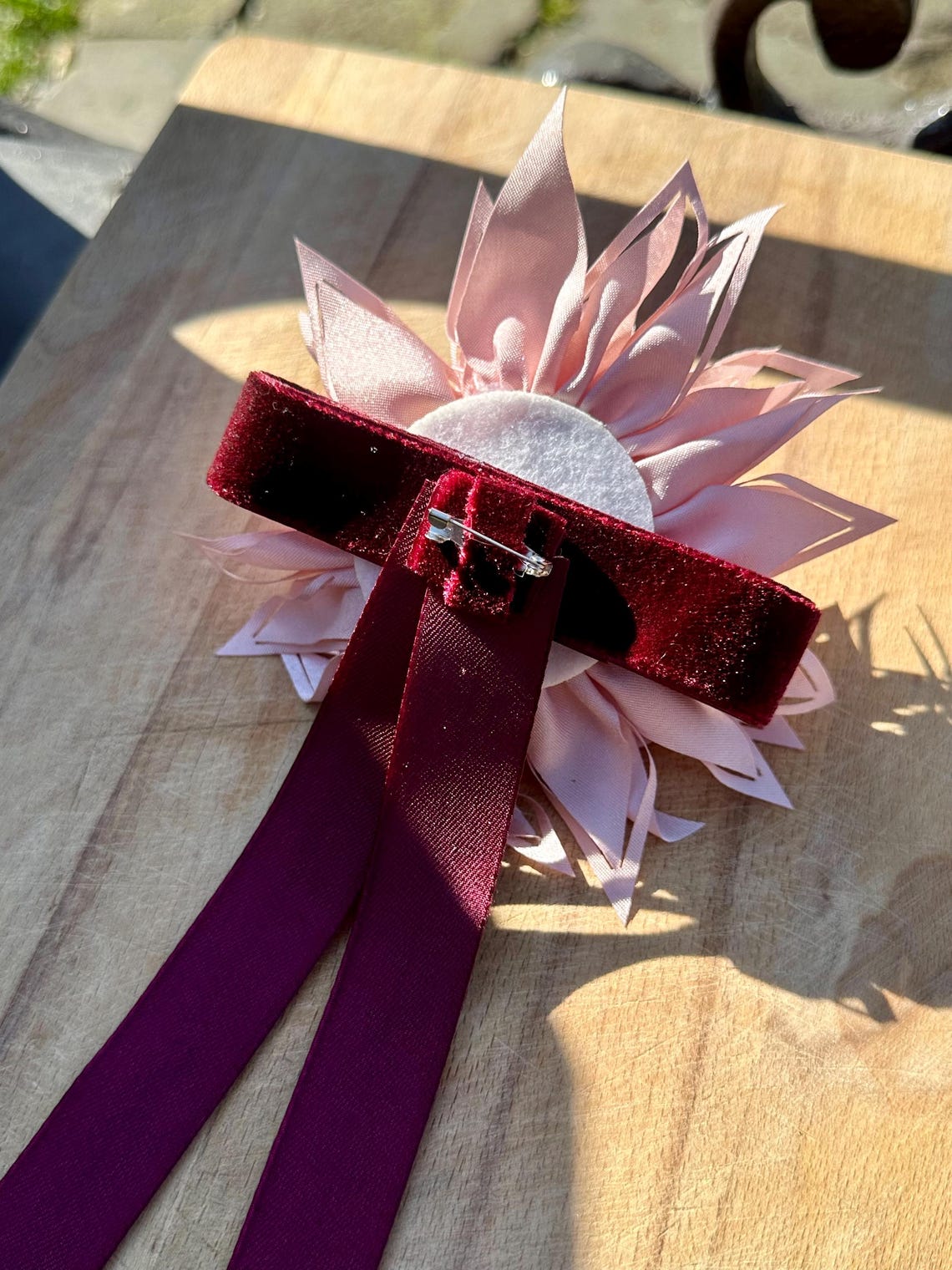 Handmade Satin Flower Brooch, Elegant Pink Floral Lapel Pin, Velvet ...