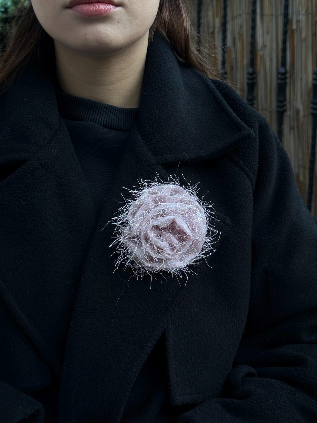 Handmade Soft Fabric Rose Brooch, Elegant Textured Floral Pin, Vintage ...