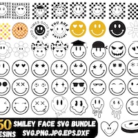 Smiley Face Digital Download SVG, PNG, JPEG, Pdf, Eps - Etsy