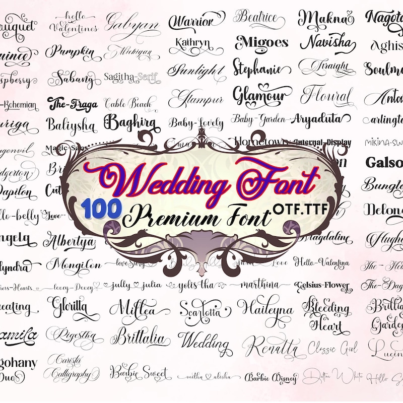 Calligraphy Menu Fonts - Etsy