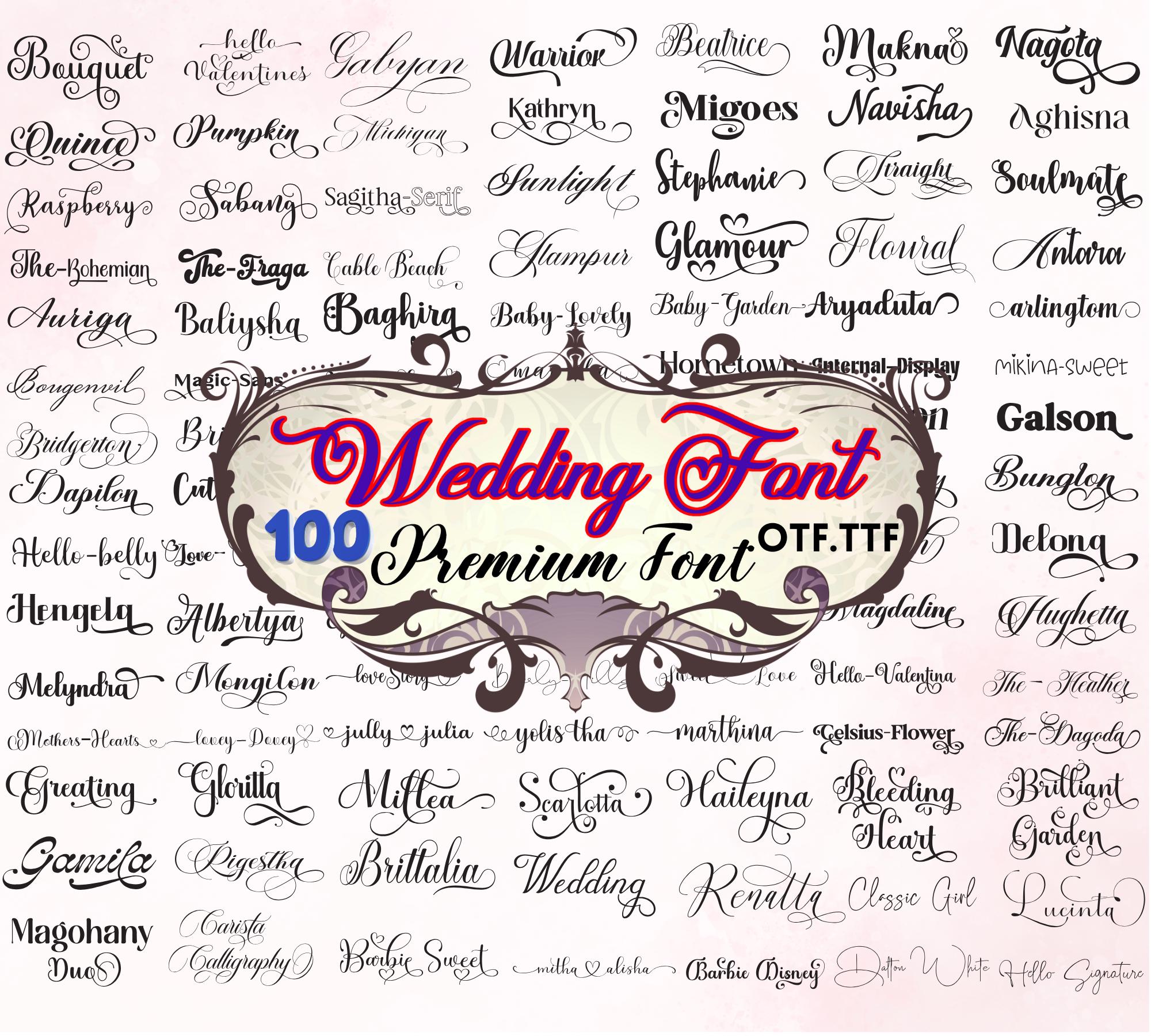 Wedding Calligraphy, Cursive, and Handwritten Fonts for Invitations ...