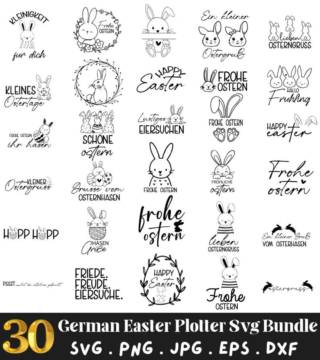 German Easter Plotter Svg Bundle,easter SVG Design: Funny German ...