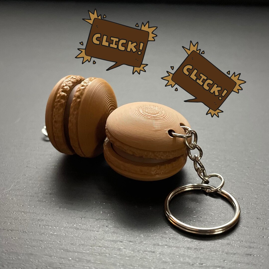 2x Chocolate Macaron Keychain Clicky Keychain Macaron Accessories ...