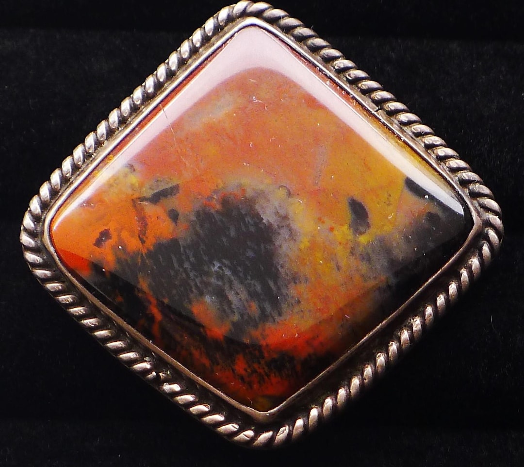 Navajo Sterling Silver Petrified Wood Brooch / Pin - Etsy