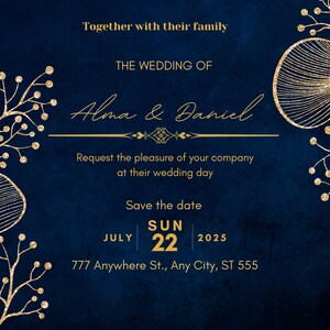 Elegant Digital Wedding Invitation | Editable Template for Instant ...