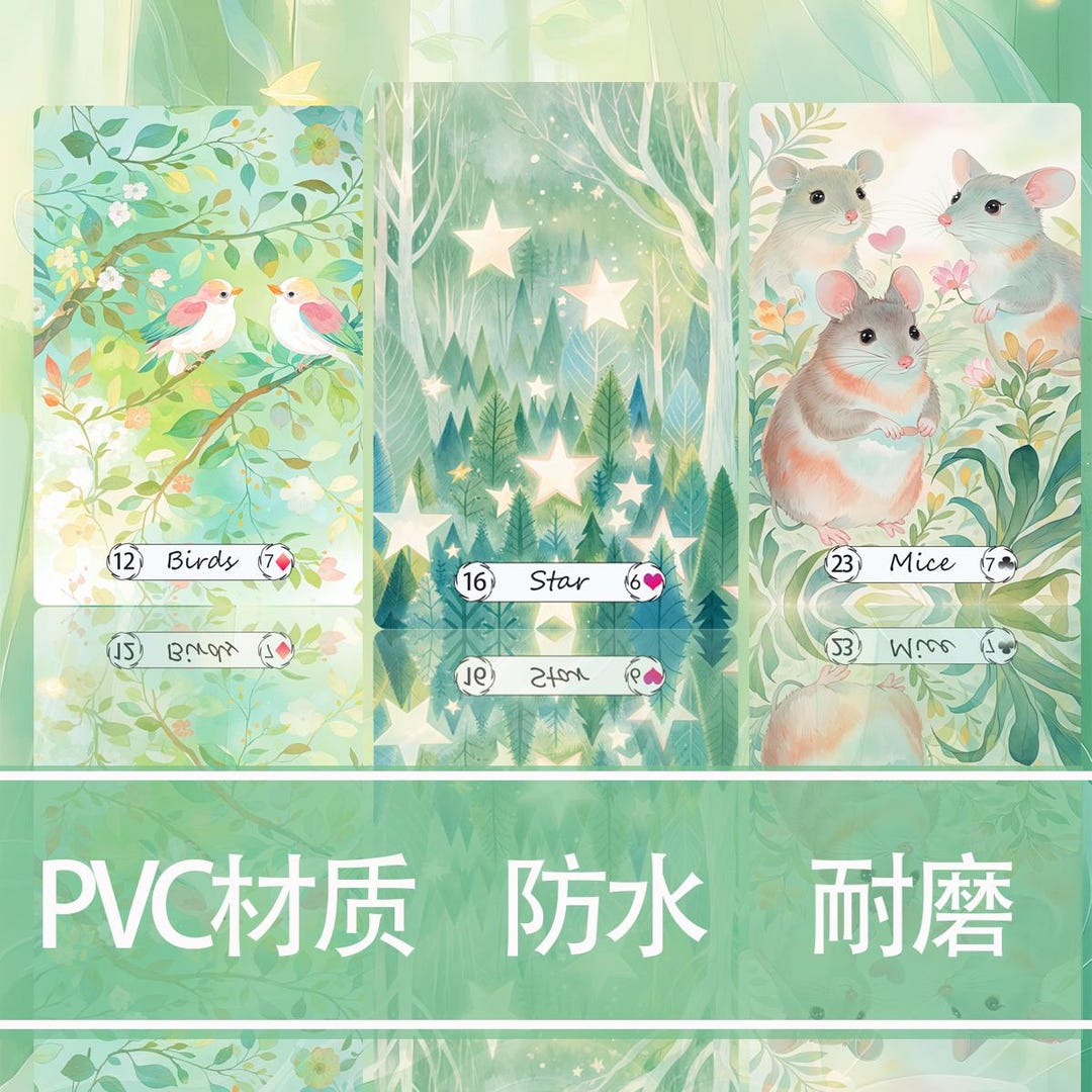 Lucid Dream Lenormand Deck,fresh and Elegant Forest-themed Oracle ...