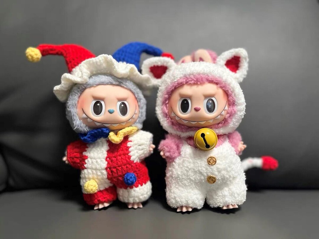 Labubu Clothes Clown and Fortune Cat Clothes Handmade Labubu Outfit ...