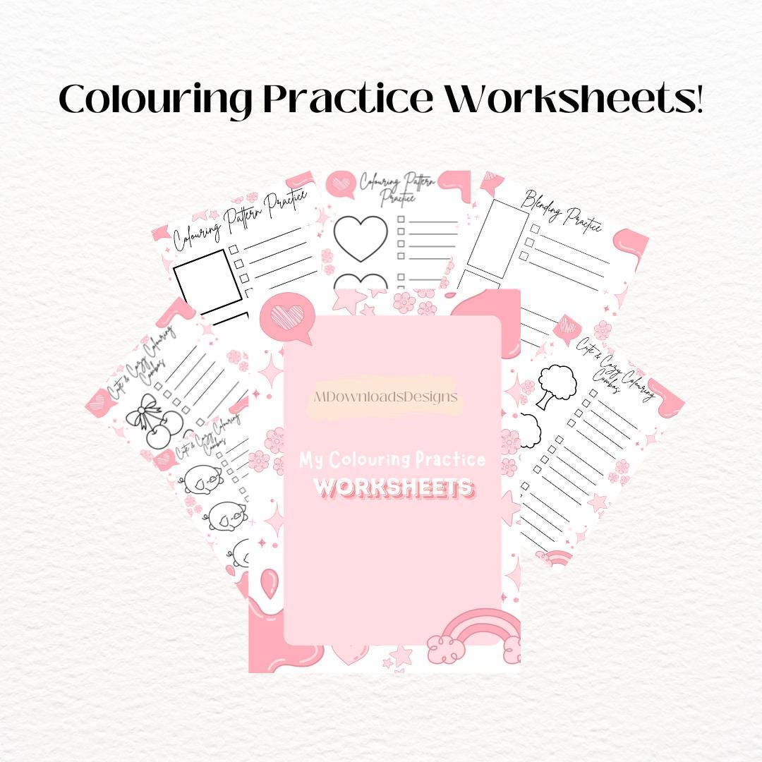 Colouring Practice Worksheets, Colour Blending Practice Sheets, Colour ...