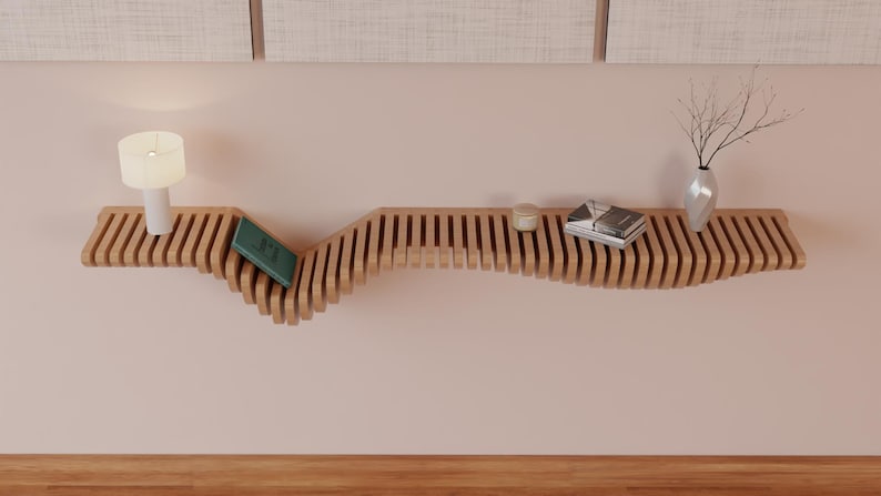 Parametric Wall Shelf, Wavy TV Unit Decor, Hanging Shelf Design ...