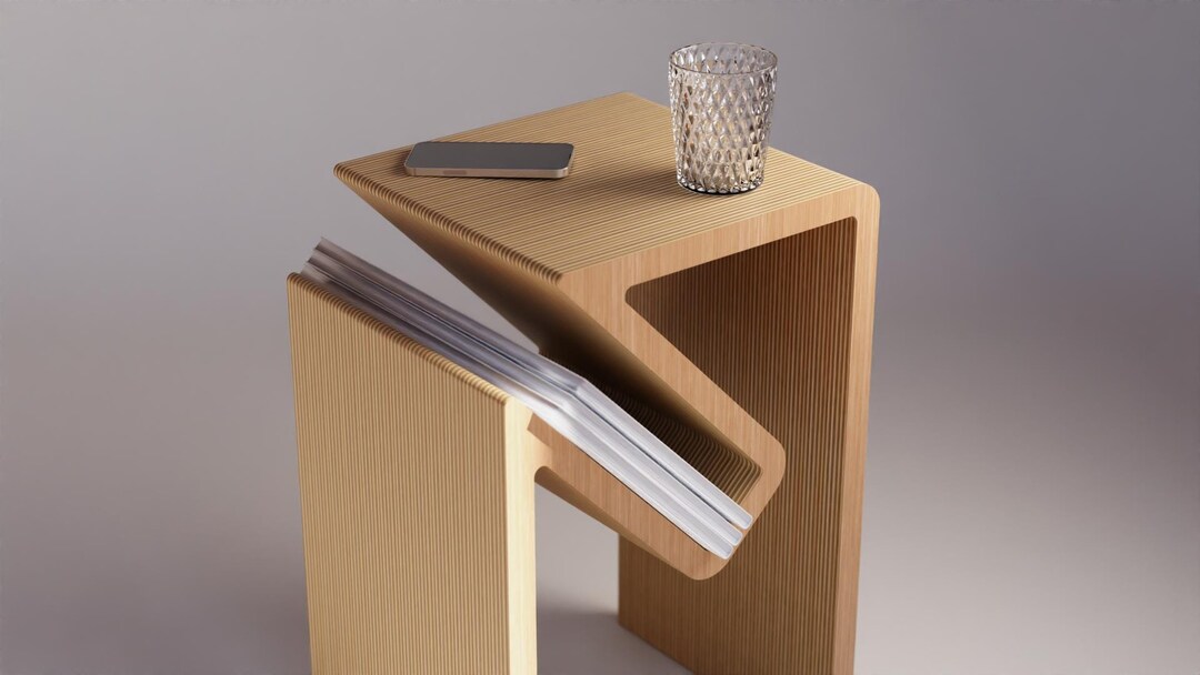 Magazine Side Table CNC Cutting Files | Parametric Modern Digital Furniture | Minimalist ...