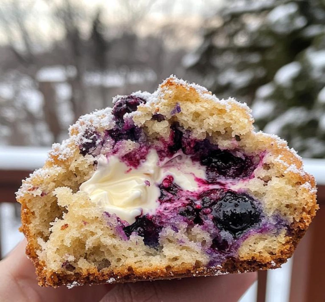 Blueberry Muffin With Creamy Filling | Gourmet Muffin Recipe | Baked ...