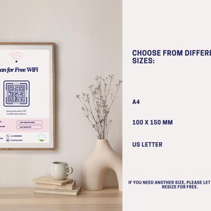 Editable Printable Scan for Wifi With Wifi Password Sign and QR Code ...