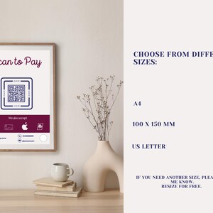 Editable and Printable Scan to Pay Sign Template With Payment Options ...