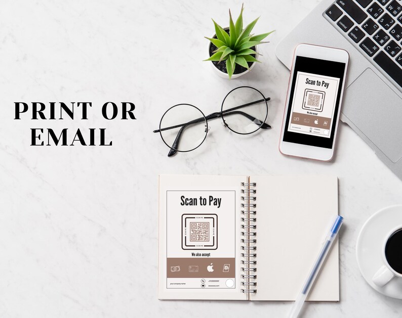 Editable and Printable Scan to Pay Sign Template With Payment Options ...