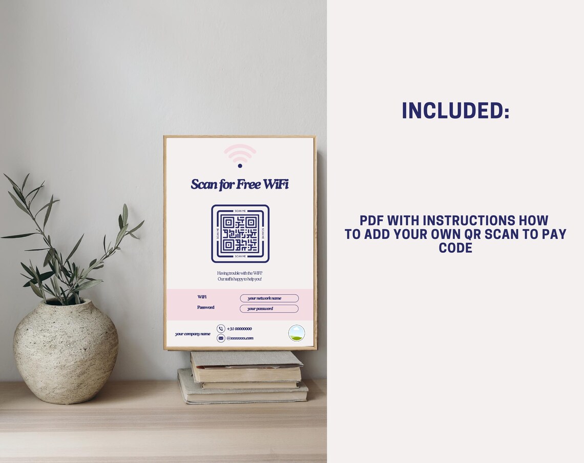 Editable and Printable Scan to Pay Sign Template With Payment Options ...