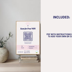 Editable Printable Scan for Wifi With Wifi Password Sign and QR Code ...