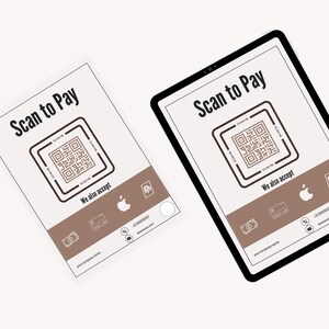 Editable and Printable Scan to Pay Sign Template With Payment Options ...