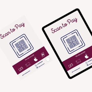 Editable and Printable Scan to Pay Sign Template With Payment Options ...
