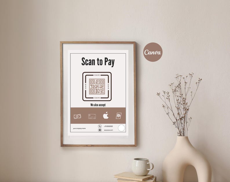 Editable and Printable Scan to Pay Sign Template With Payment Options ...