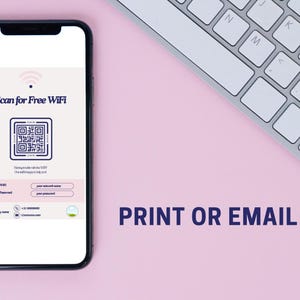 Editable Printable Scan for Wifi With Wifi Password Sign and QR Code ...