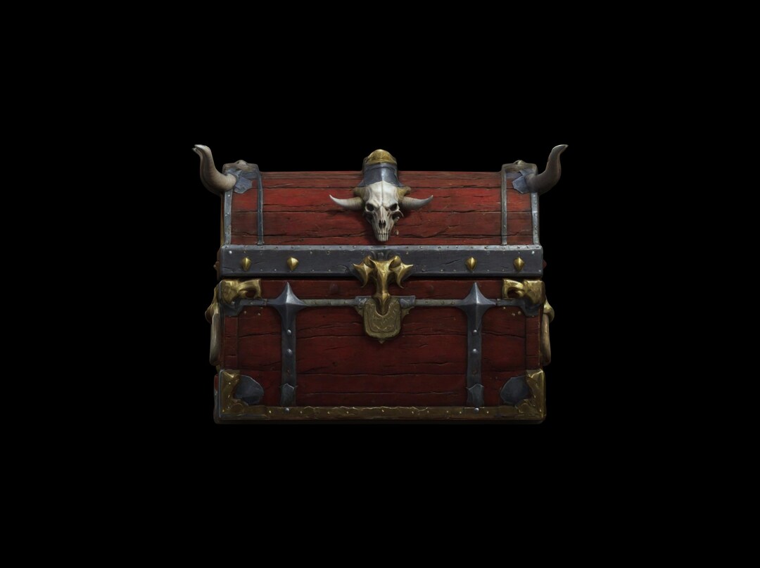3D Viking Treasure CHEST Game Asset | FANTASY Chest 3D Model | Stl, Glb ...